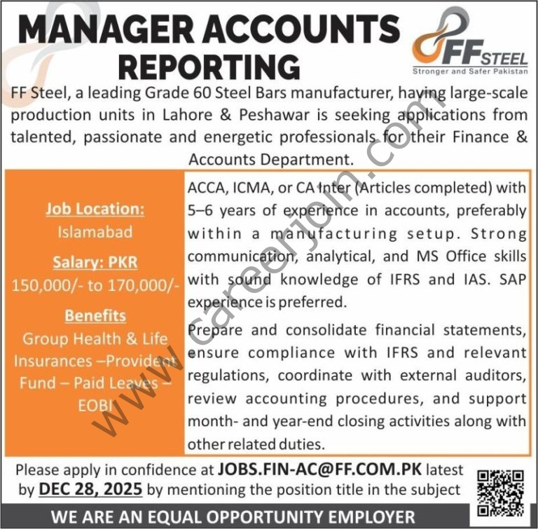 FF Steel Jobs December 2025