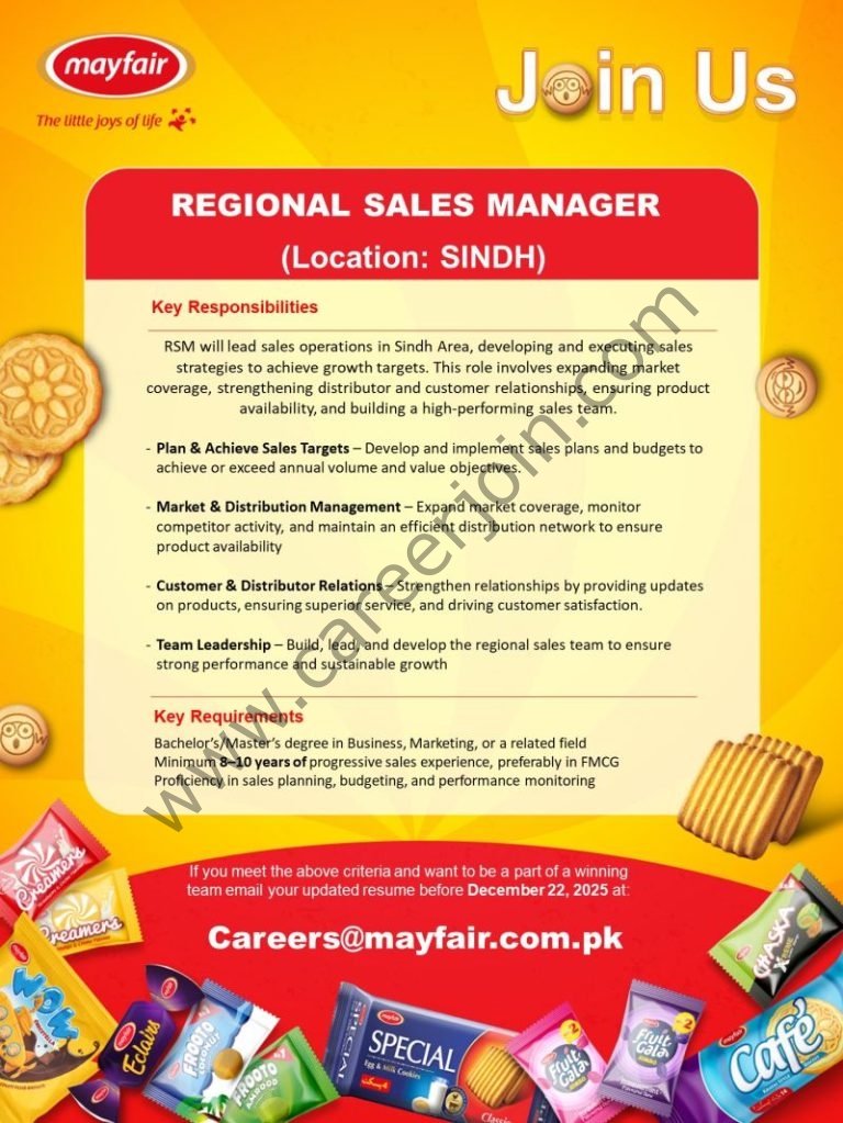 Mayfair Pakistan Jobs Regional Sales Manager