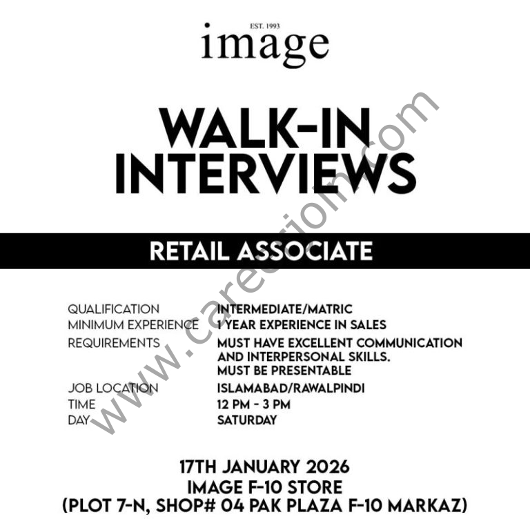 Image Pakistan Limited Jobs January 2026