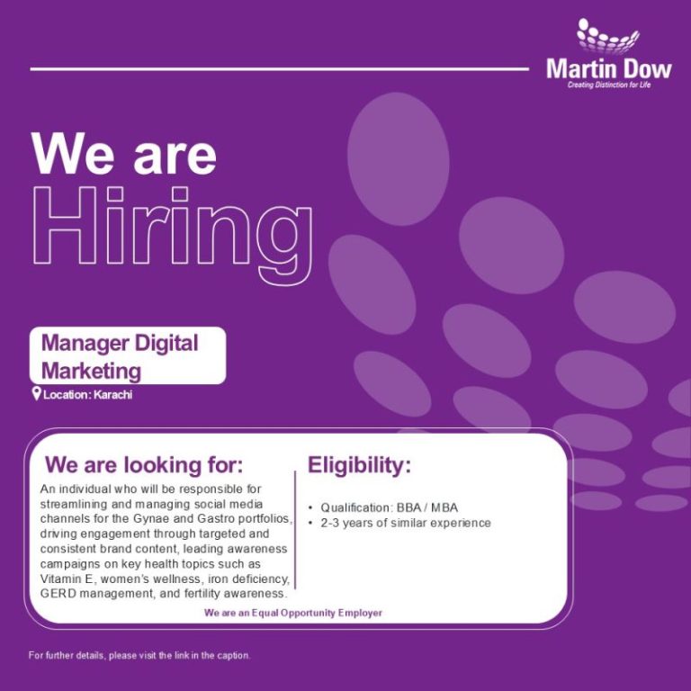 Martin Dow Limited Jobs January 2026