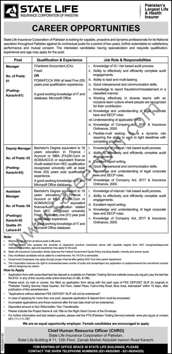 State Life Insurance Corp Jobs January 2026