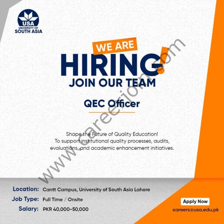 University Of South Asia USA Jobs QEC Officer (IQAE)