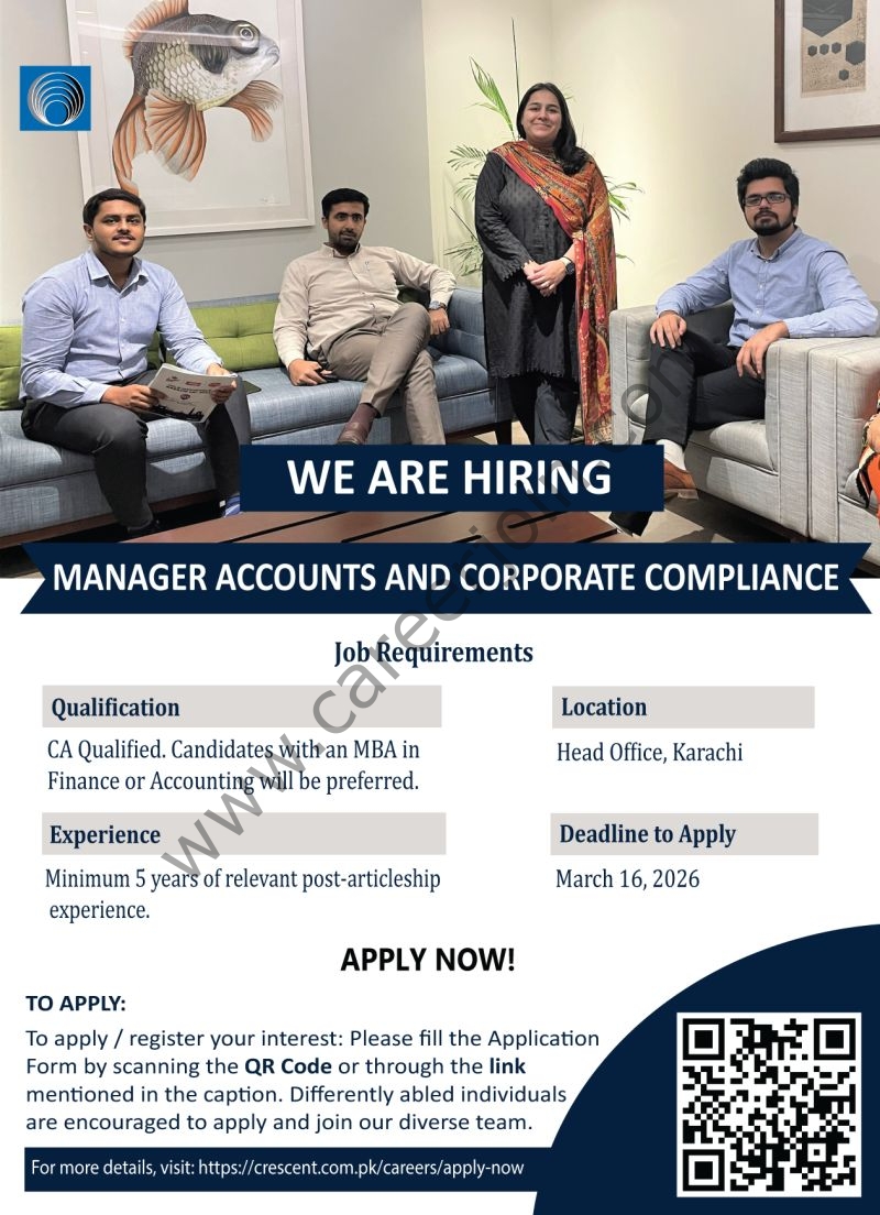 Crescent Steel & Allied Products Limited Jobs Manager Accounts and ...