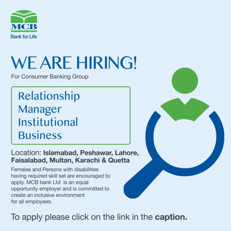 MCB Bank Limited Jobs Relationship Manager Institutional Business