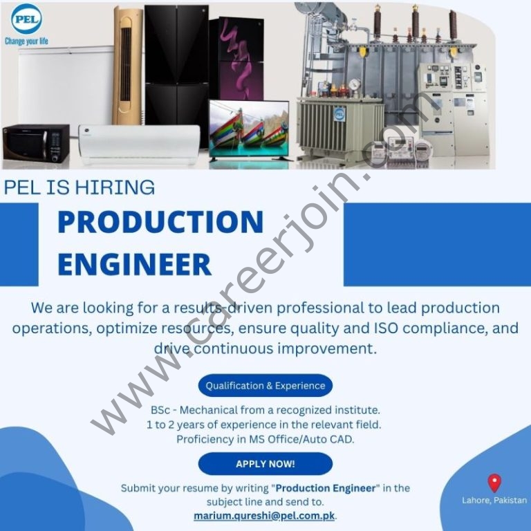 Pak Elektron Limited (PEL) Jobs Production Engineer