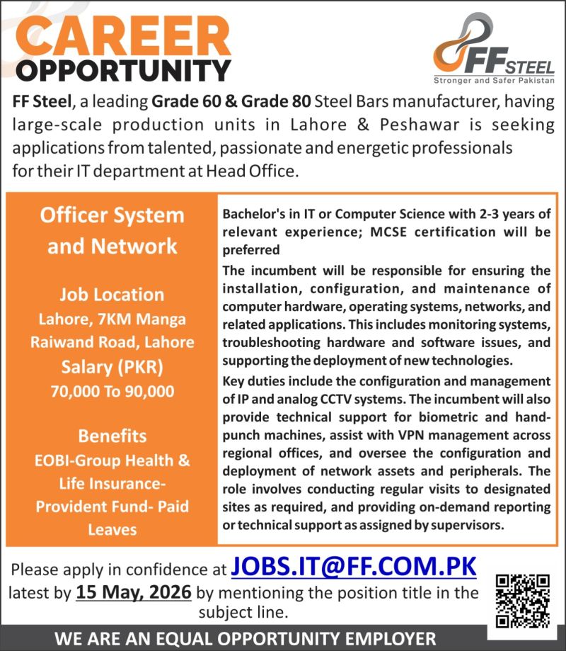 FF Steel Jobs May 2026