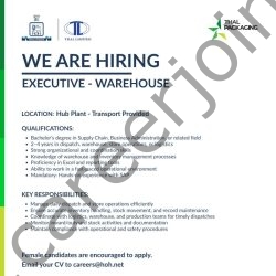 Thal Packaging Jobs Executive Warehouse