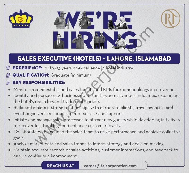 Taj Corporation Jobs Sales Executive