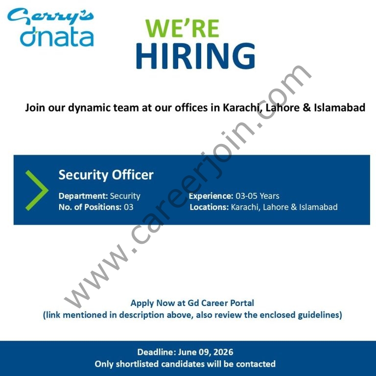 Gerry’s dnata Jobs Security Officer