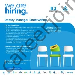 IGI General Insurance Jobs Deputy Manager Underwriting