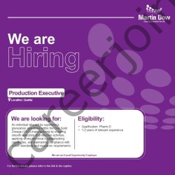 Martin Dow Limited Jobs Production Executive