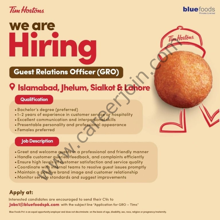 Tim Hortons Jobs Guest Relations Officer (GRO)